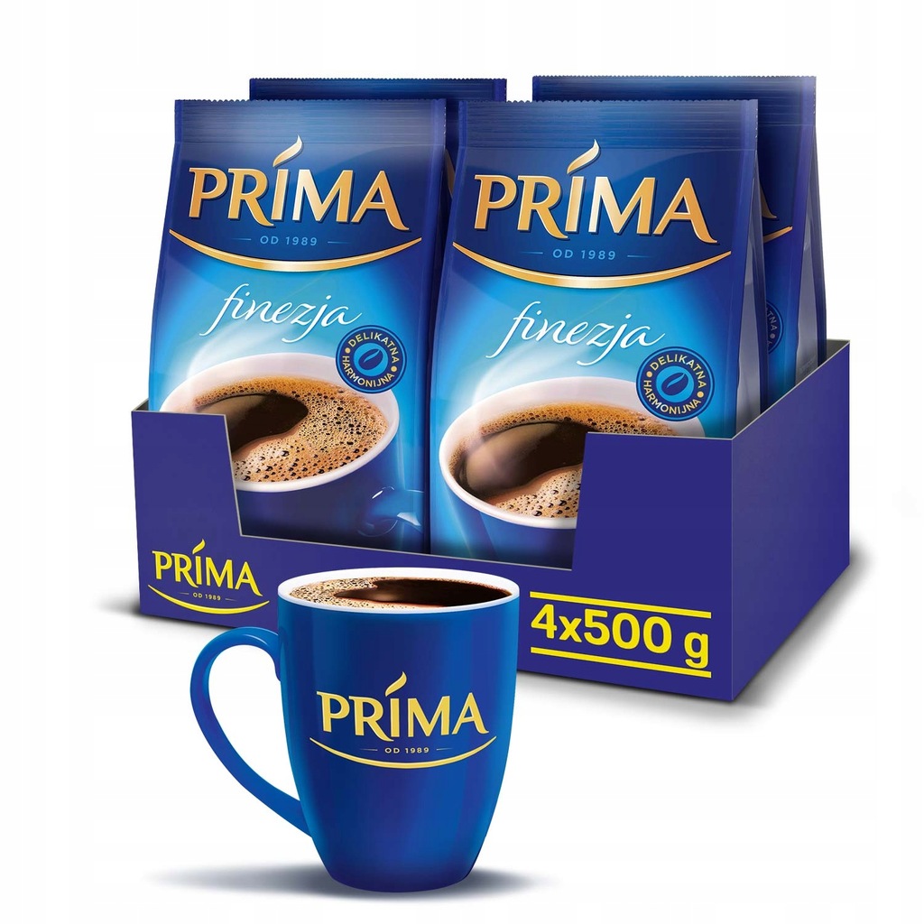 Kawa mielona Prima FINEZJA 4x500g + KUBEK GRATIS - 11129187515 ...
