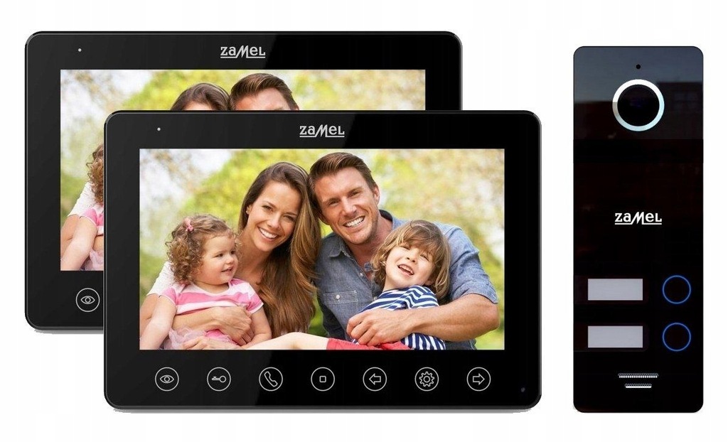 ZAMEL Wideodomofon Dwurodzinny 7'' Brama VP-807B - 8284481193 ...