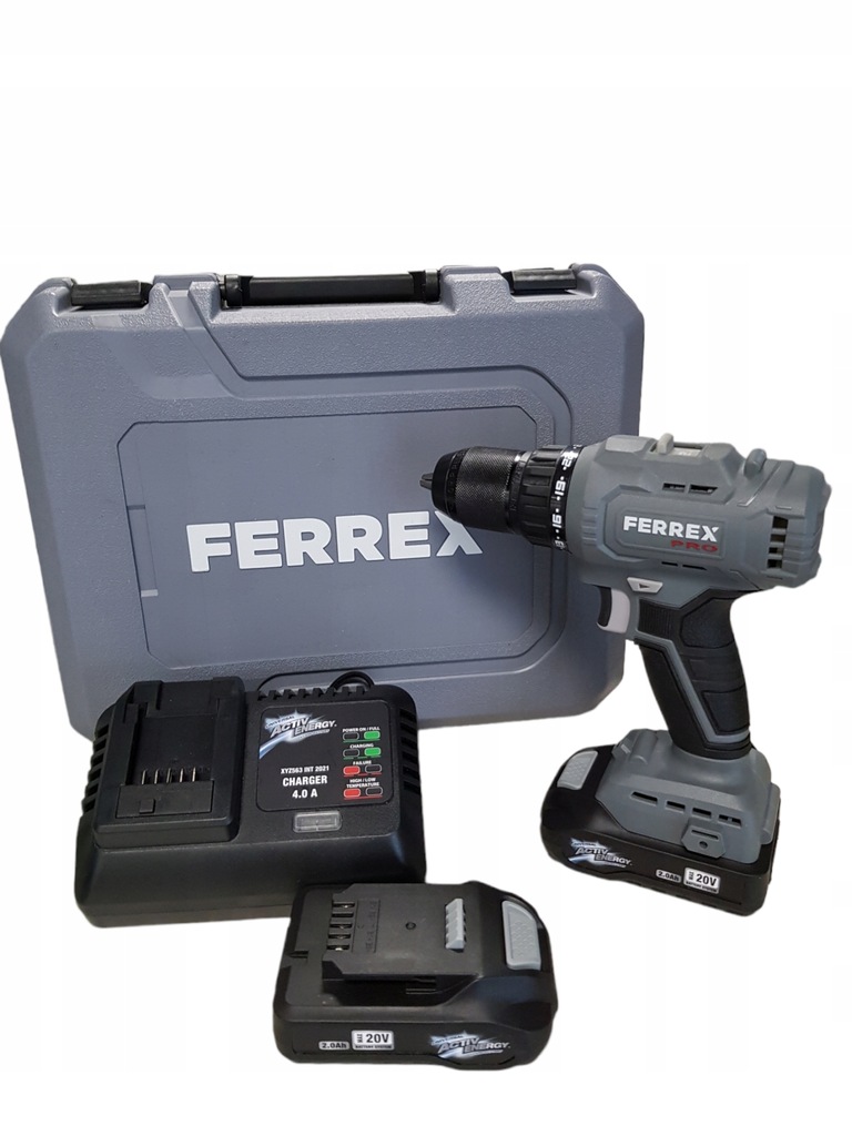 Wiertarko-Wkrętarka FERREX PRO 20V 2xAKU ŁADOWARKA - 13519578552 ...
