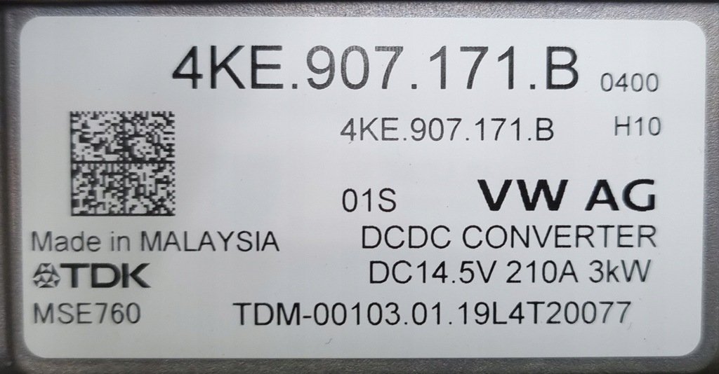 Купить Преобразователь напряжения Audi E-Tron 4KE907171B: отзывы, фото ...