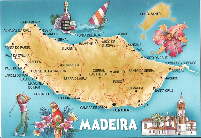 PORTUGALIA - MADERA - WYSPA + MAPA - WIDOK - 2022R - 12764473892 ...