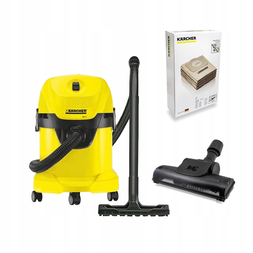 Odkurzacz Karcher przemysłowy WD3 + worki szczotka - 7975351687 - oficjalne archiwum Allegro