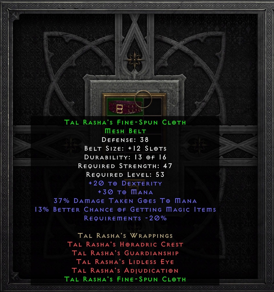 Diablo II Resurrected D2 | Tal Rasha's Belt | PS5 - 11458113418 ...