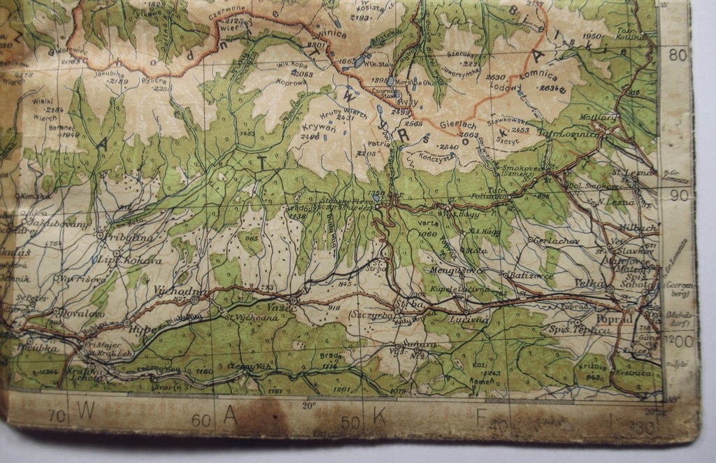Mapa Zakopane, Cieszyn, ZAOLZIE, SPISZ, 1939 - 12775527501 - oficjalne ...