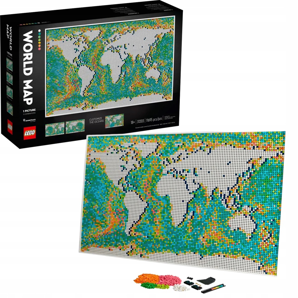 LEGO Icons Art 31203 Mapa świata - 14496295650 - oficjalne archiwum Allegro