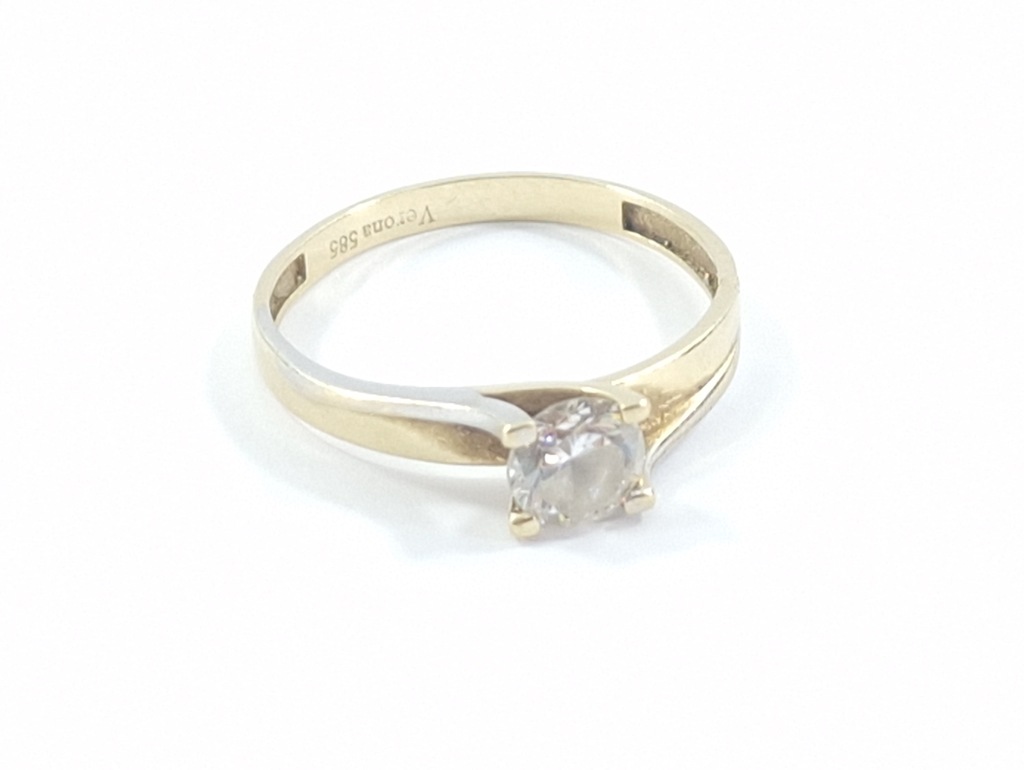 ZŁOTO 585 1,66g złoty PIERŚCIONEK rozm. 17 BR278 - 12467325504 ...