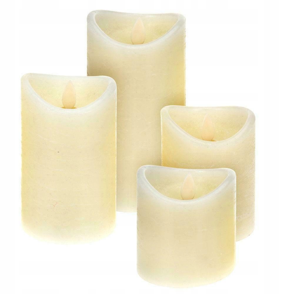 Świece świeczki z pilotem płomień LED kpl. 4 szt - 11086402893 - oficjalne archiwum Allegro