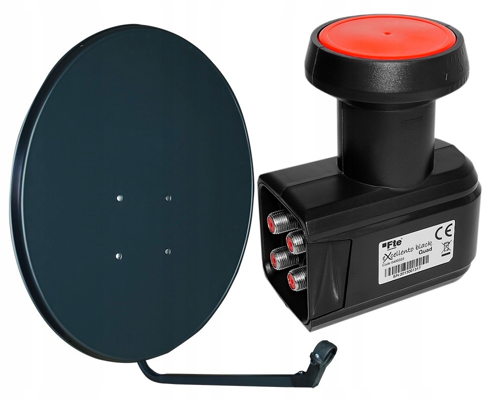 Antena czasza satelitarna 80 + konwerter FTE QUAD - 7971582952 - oficjalne archiwum Allegro