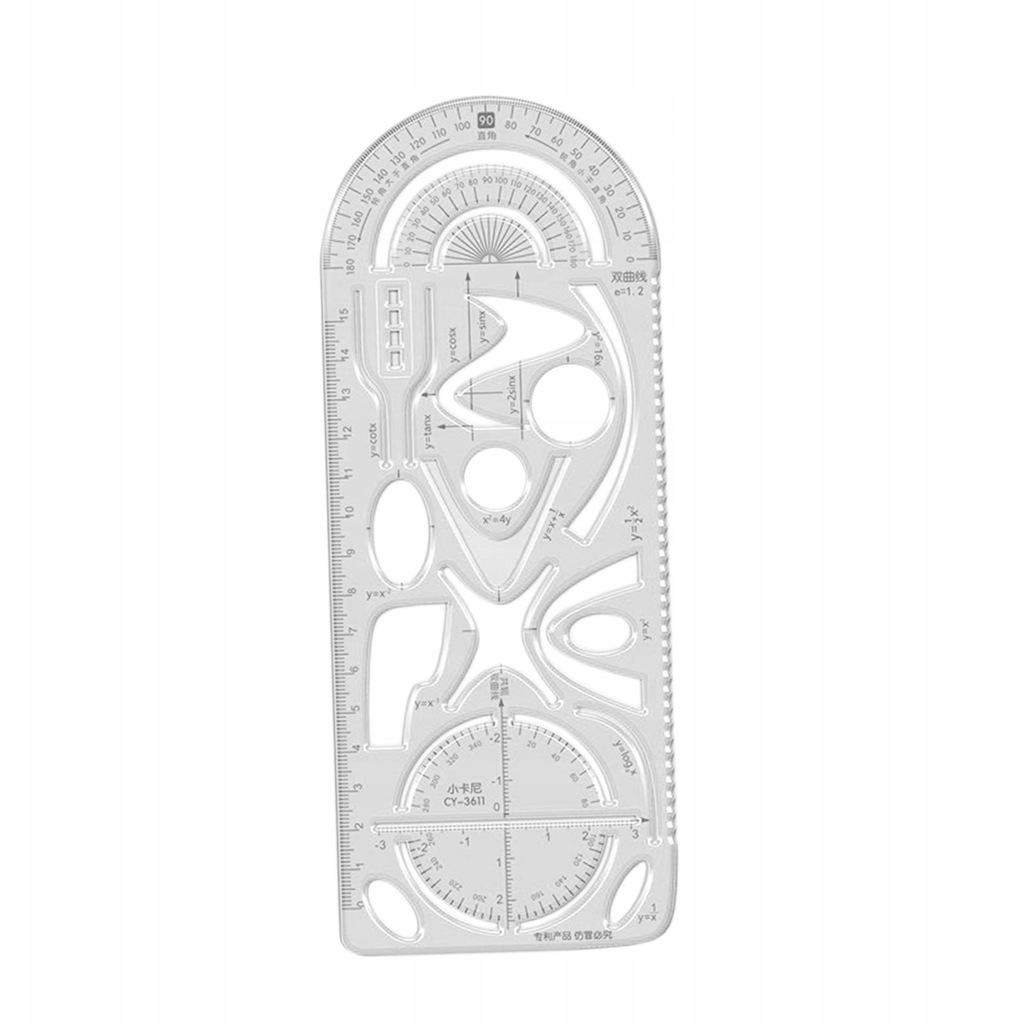 Geometric Ruler Stencils Precise Mathematics Craft Drawing 22.3cmx8.9cm ...
