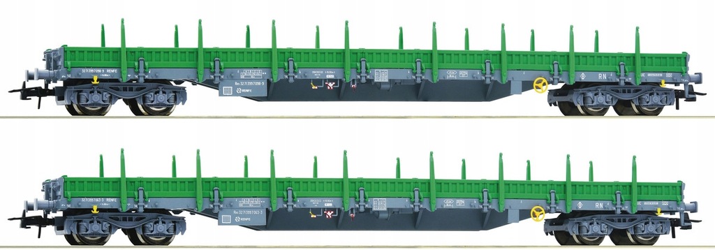 Roco 67081 Dwa wagony platformy typu Res, RENFE - 9020644256 - oficjalne archiwum Allegro