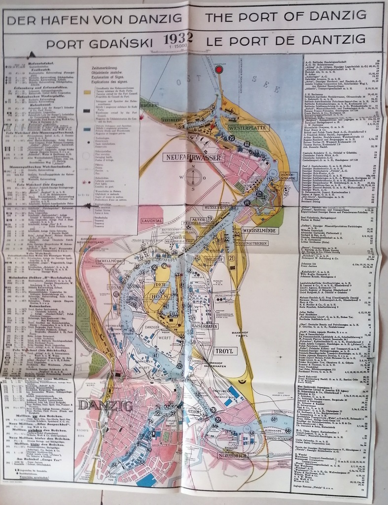 Port Gdański 1932 Danzig Der Hafen von Mapa Plan - 12201025760 ...