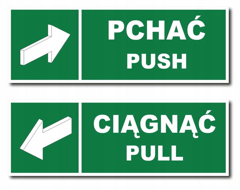 Naklejka BHP na drzwi pchać ciągnąć oznakowanie - 9956645788 ...