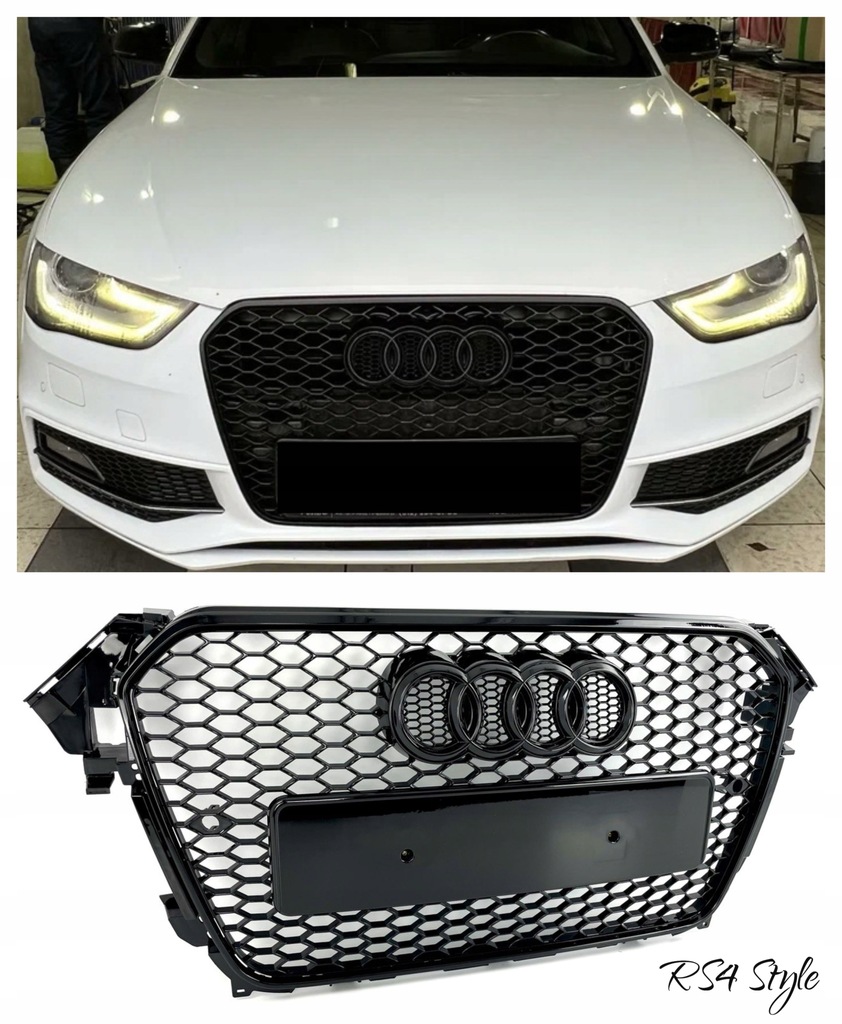 ATRAPA GRILL AUDI A4 B8 LIFT STYL RS4 S-LINE 12-15 - 13157932050 - oficjalne archiwum Allegro