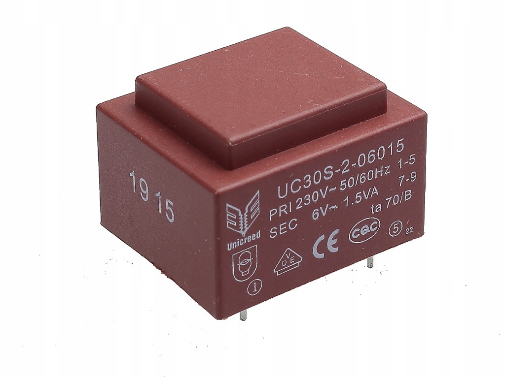 Transformator zalewany 1,5VA 230V / 6V 250mA - 13103300805 - oficjalne ...