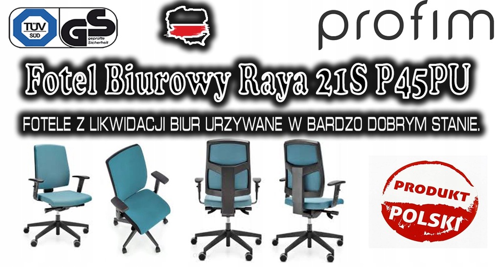 Fotel biurowy krzesło obrotowe Profim Raya 21S - 12552928782 - oficjalne archiwum Allegro