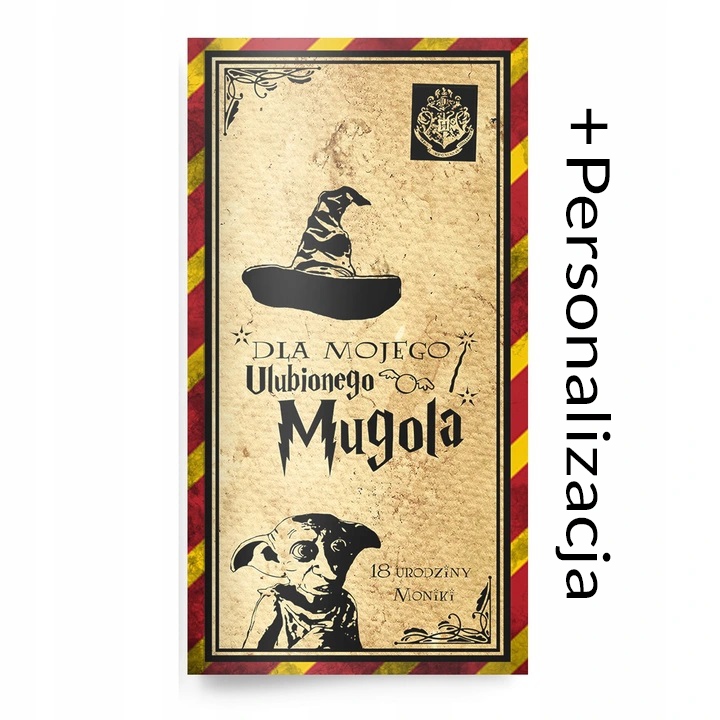 Prezent HARRY POTTER kartka Mugol + Personalizacja - 12155222446 ...