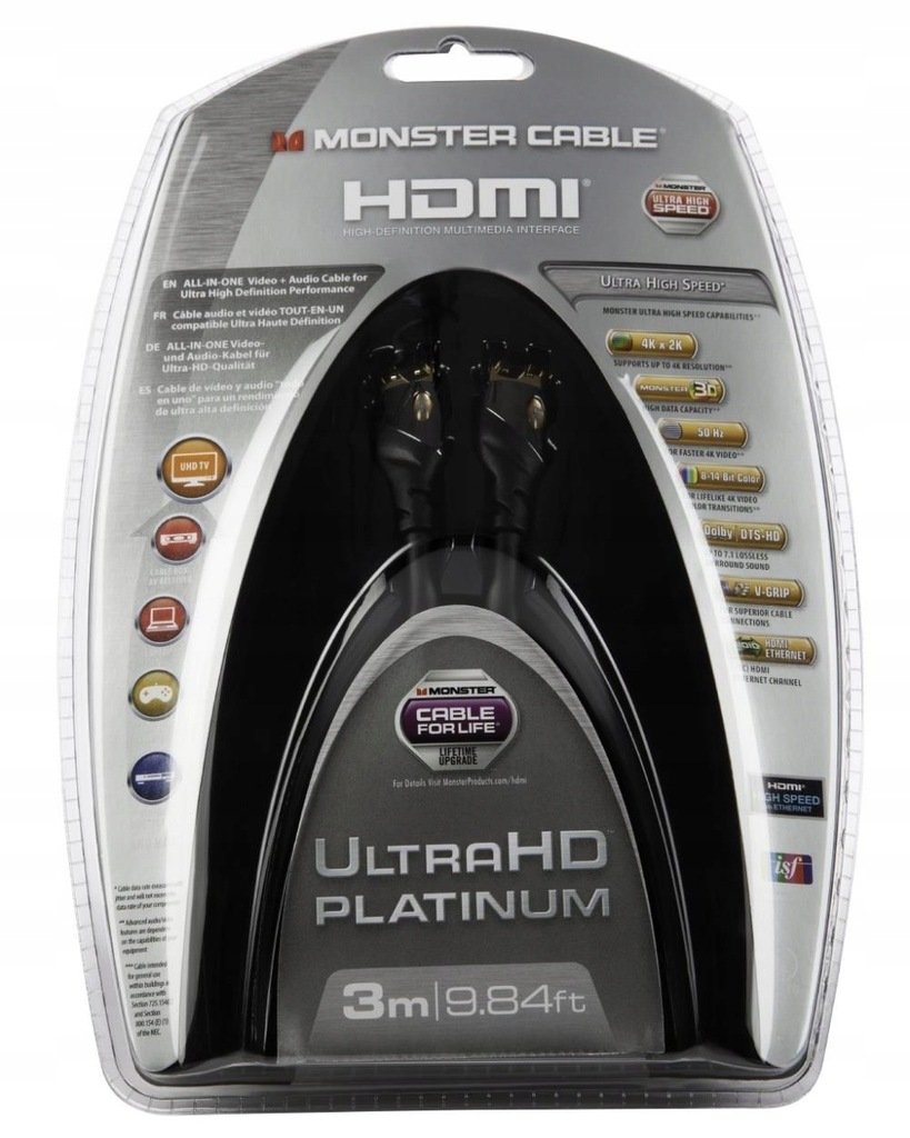 KABEL MONSTER HDMI PLATINUM ULTRA HIGH SPEED - 8609939054 - oficjalne ...