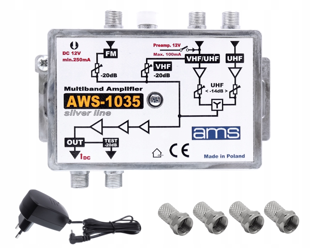Wzmacniacz DVB-T2 ze zwrotnicą AWS-1035 15 TV AMS - 13102235151 - oficjalne archiwum Allegro