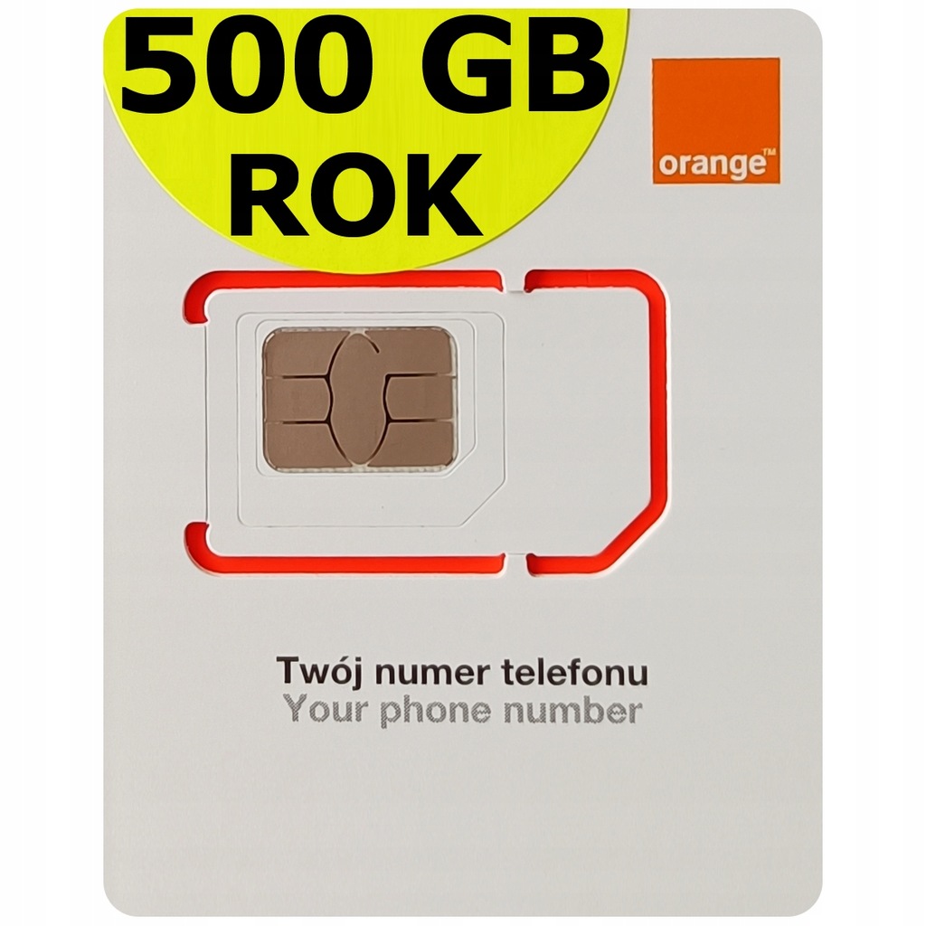 500 GB ROK ORANGE FREE INTERNET MOBILNY NA KARTĘ STARTER KARTA SIM 4G ...