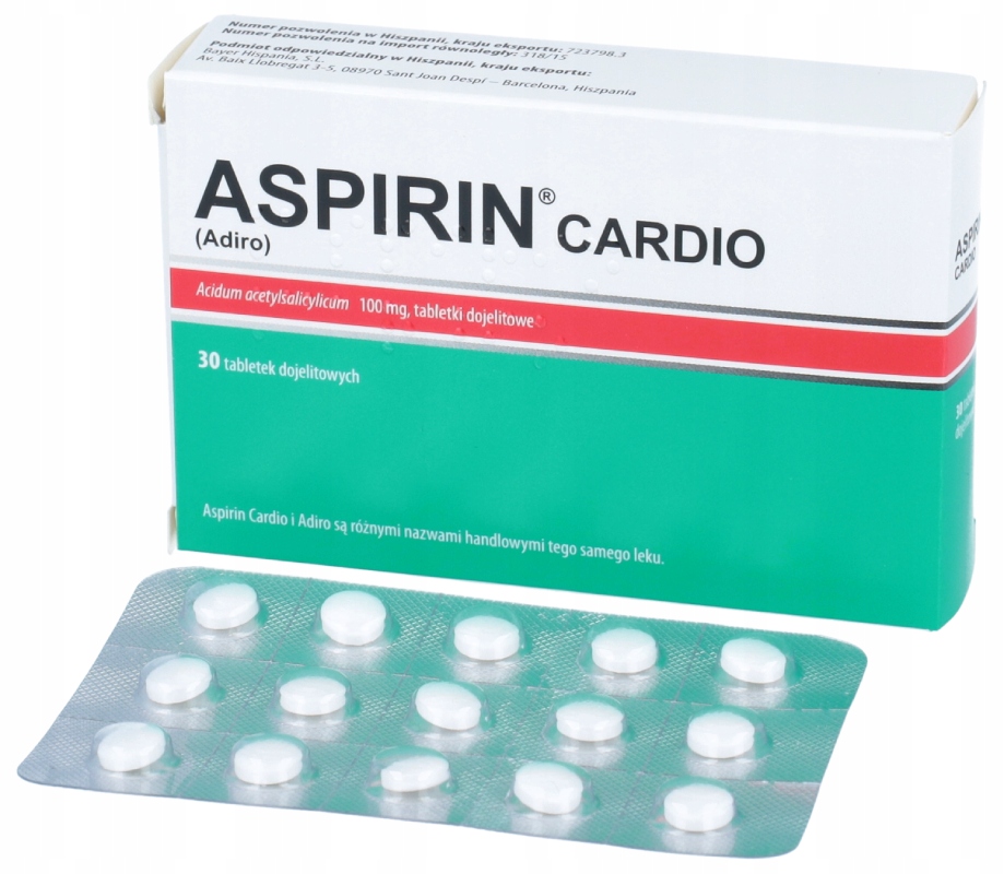 ASPIRIN Cardio 100 mg lek przeciwzakrzepowy 30 tab - 11896750257 ...
