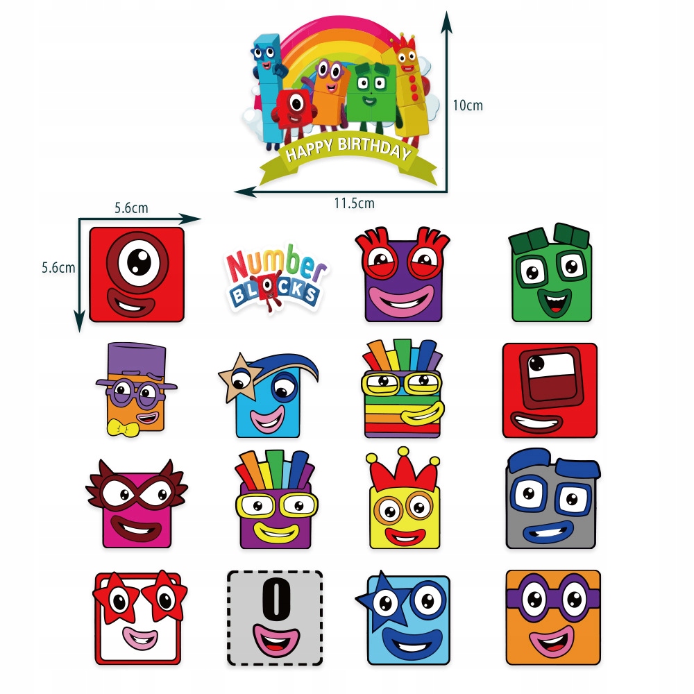 Numberblocks dekoracje urodzinowe jednorazowa ozdo - 13422521714 ...
