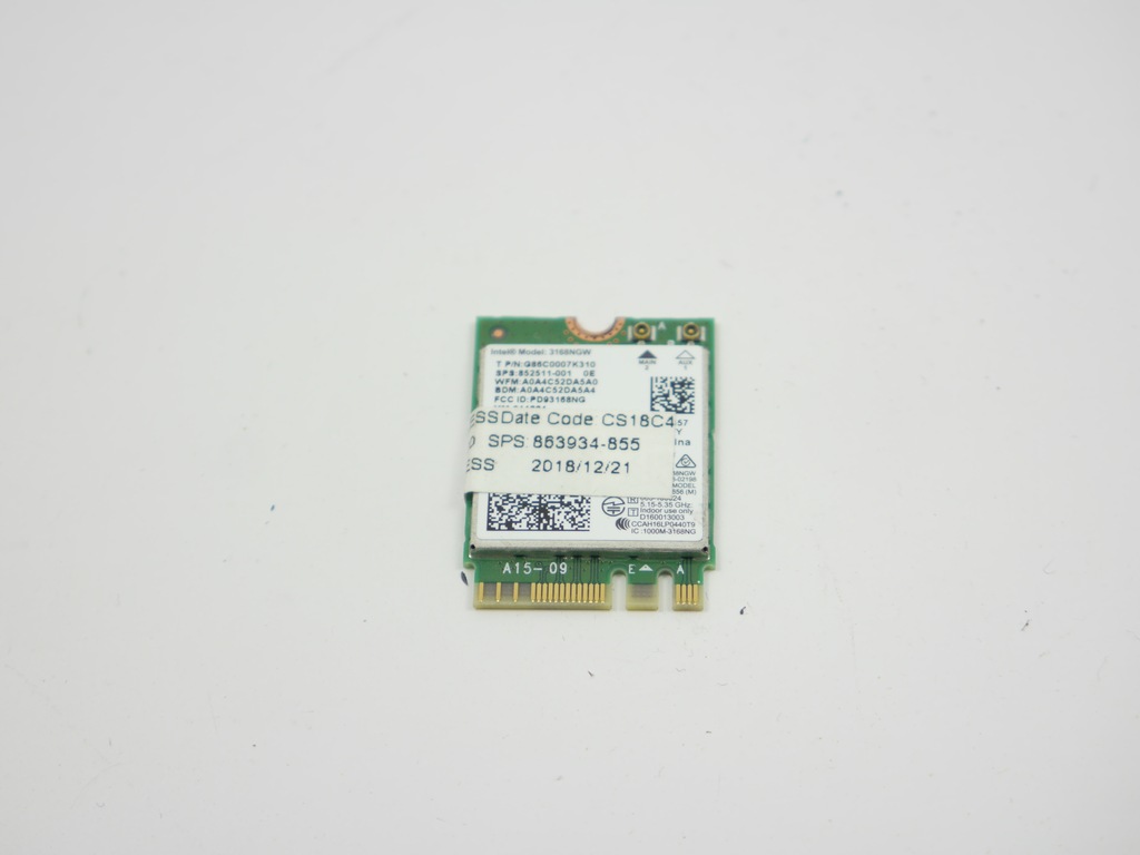 KARTA Moduł wi-fi INTEL 3168NGW 802.11AC WIFI - 12673445056 - oficjalne ...