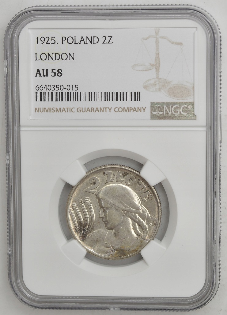 8.af.II RP, 2 ZŁOTE 1925. LONDYN, NGC AU58 - 14925416509 - oficjalne archiwum Allegro