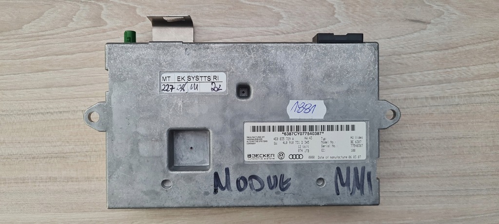 Audi A8 D3 Moduł MMI Interface 4E0035729A - 12998047803 - oficjalne archiwum Allegro