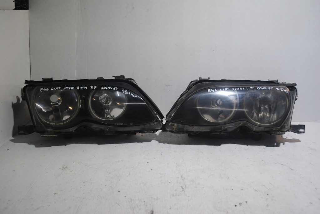 LAMPA KOMPLET PRAWA LEWA BMW E46 LIFT DEPO RINGI - 12705090258 - oficjalne archiwum Allegro
