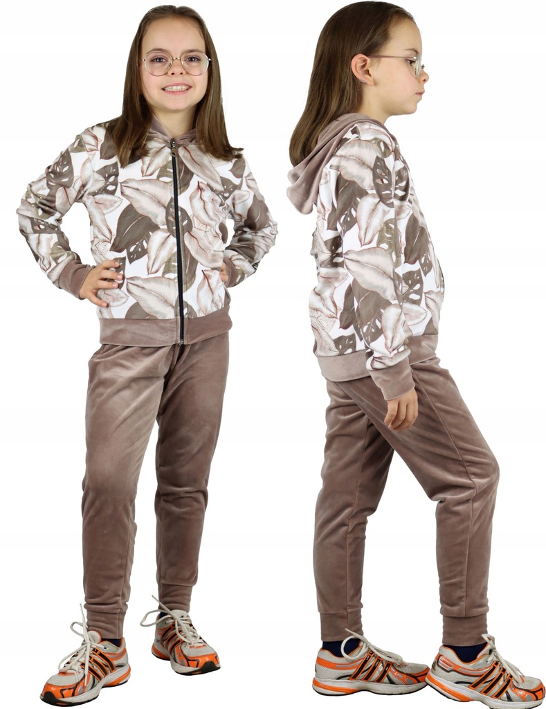 Dres welurowy dla dziewczynki kaptur wzrost 128 cm - 14676573157 ...