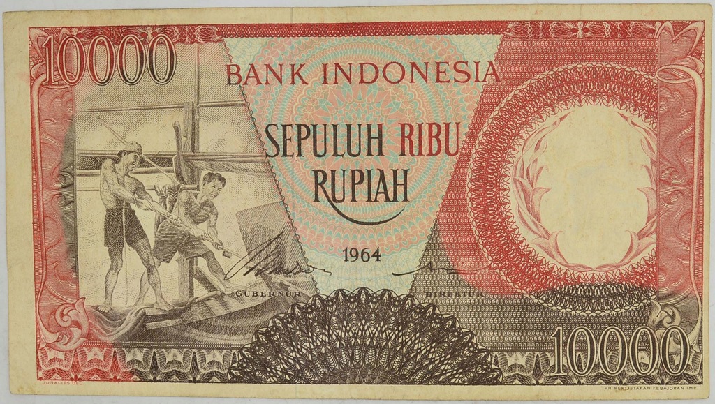 22.hc.Indonezja, 10 000 Rupii 1964 rzadki, St.2/3+ - 15181801793 ...