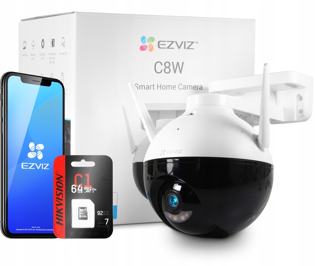 Kamera obrotowa 4Mp WiFi EZVIZ C8W Karta Hikvision - 12280205644 - oficjalne archiwum Allegro