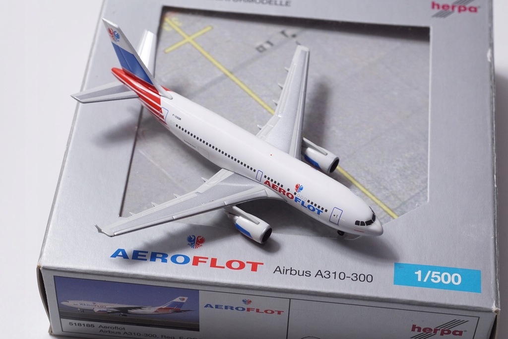 HERPA Aeroflot Airbus A310-300 skala 1:500 - 15274943114 - oficjalne archiwum Allegro