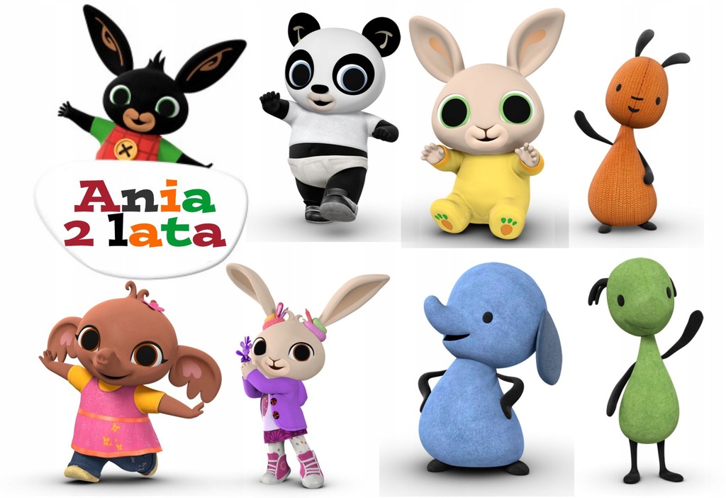 Opłatek na tort Królik Bing zestaw postaci + imię - 11313253195 ...