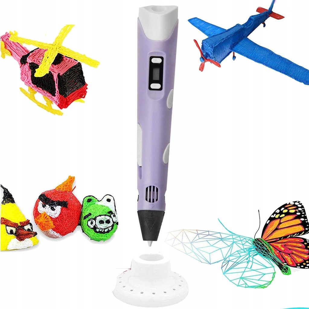 DŁUGOPIS 3D PEN DRUKARKA + KOLOROWE WKŁADY 115m - 12567786956 - oficjalne archiwum Allegro