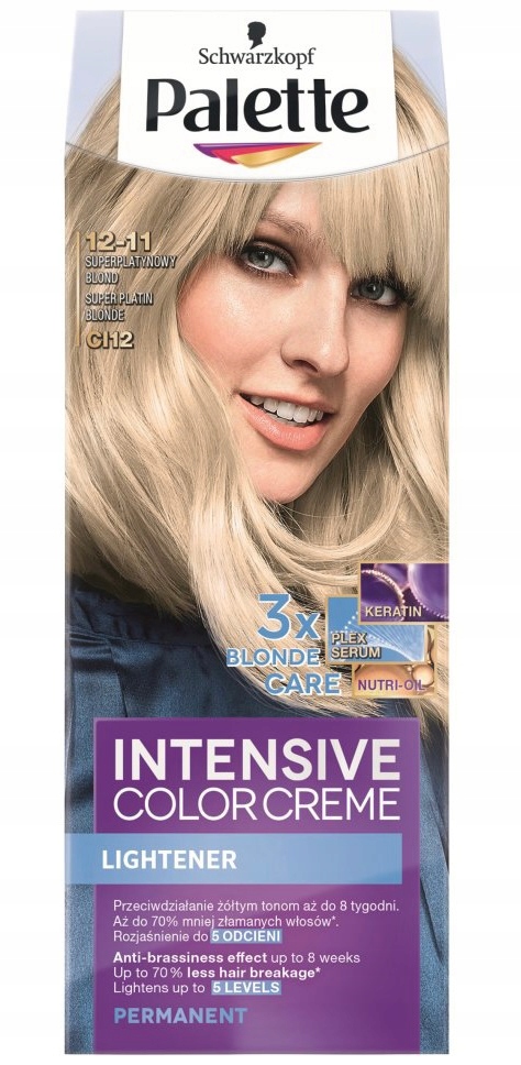PALETTE Intensive Color 12-11 CI12 SUPERPLATYNOWY BLOND FARBA do włosów ...