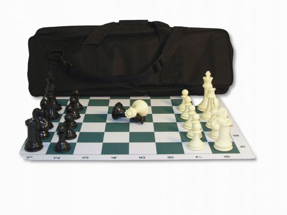 Szachy 50x50cm mata winylowa i duże figury z torbą - 13146080771 ...