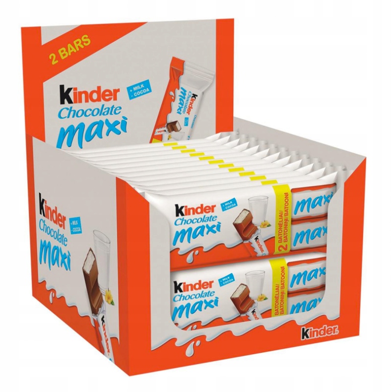 Kinder Chocolate Maxi Baton 48 szt x 21g 1008g - 12621217438 ...