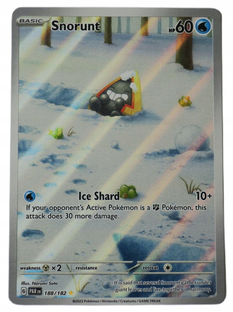 ORYGINALNA KARTA POKEMON PARADOX RIFT SNORUNT 188/182 ILLUSTRATION RARE ...