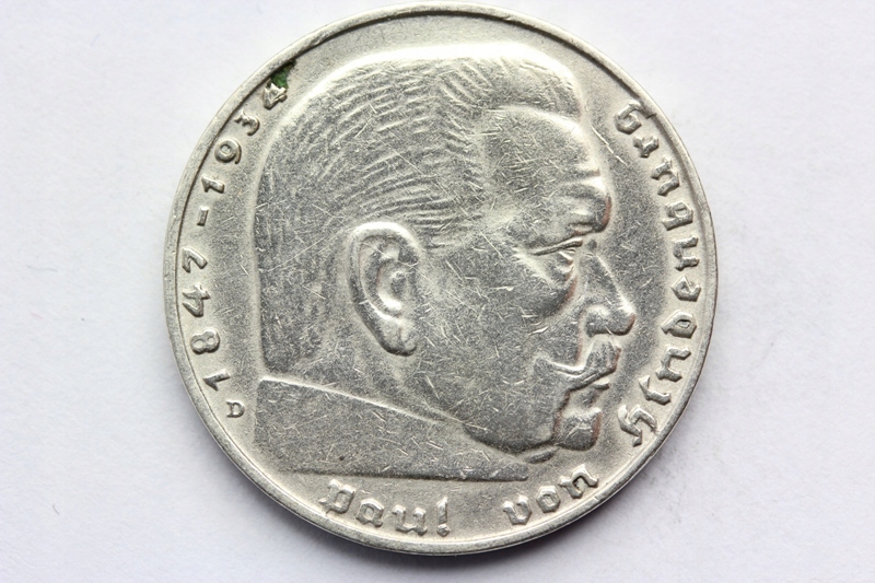 2 MARKI - III RZESZA 1936 D SWASTYKA RZADKA SREBRO - 12327737330 ...