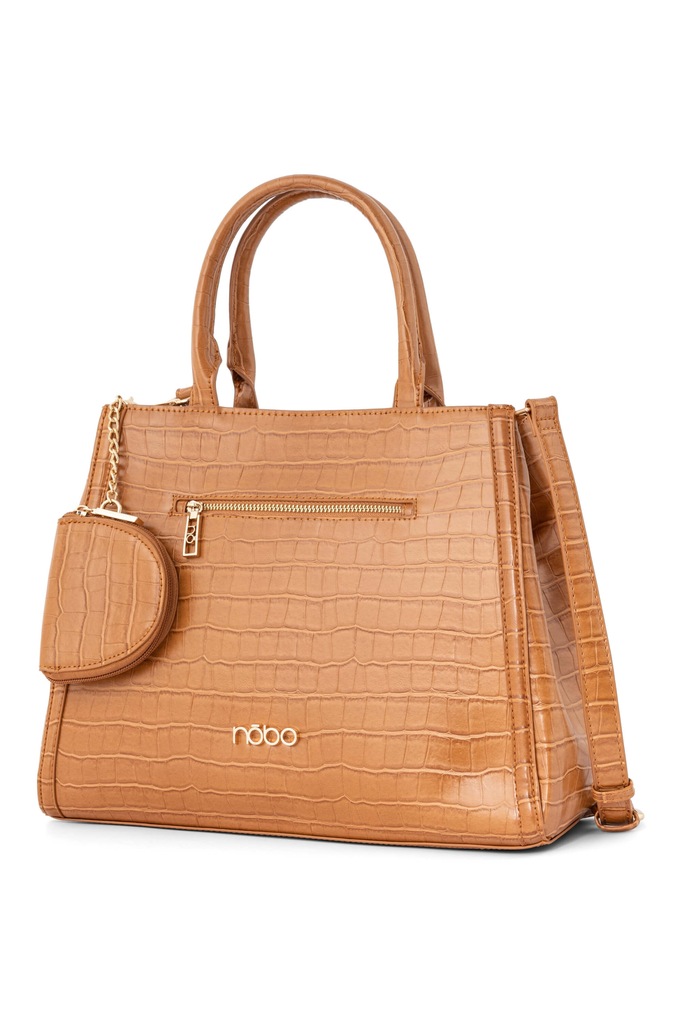 NOBO dwukomorowa camelowa torba do ręki croco - 12741764439 - oficjalne archiwum Allegro