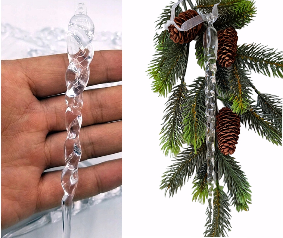 SOPLE SOPELKI NA CHOINKĘ KRYSZTAŁOWE 26CM 2 SZT - 12838118617 ...