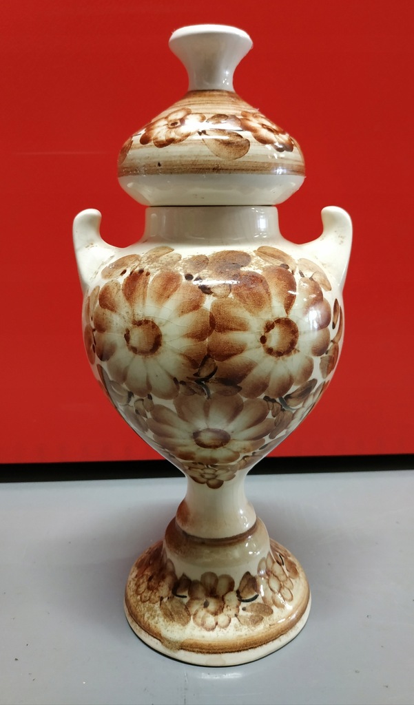 Amfora fajans Koło PRL 27cm - 12545954119 - oficjalne archiwum Allegro