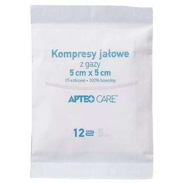 KOMPRESY JAŁOWE Z GAZY 5x5 APTEO CARE 5 szt - 9591148071 - oficjalne archiwum Allegro