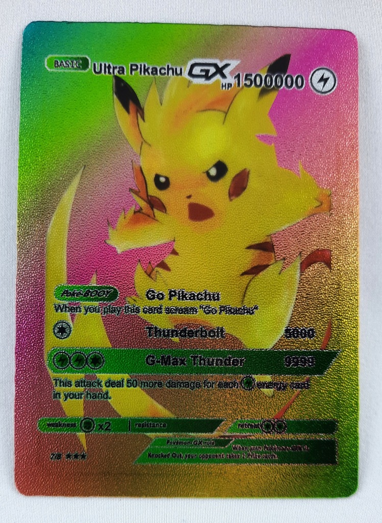 TĘCZOWA karta Pokemon PIKACHU - 13362278645 - oficjalne archiwum Allegro