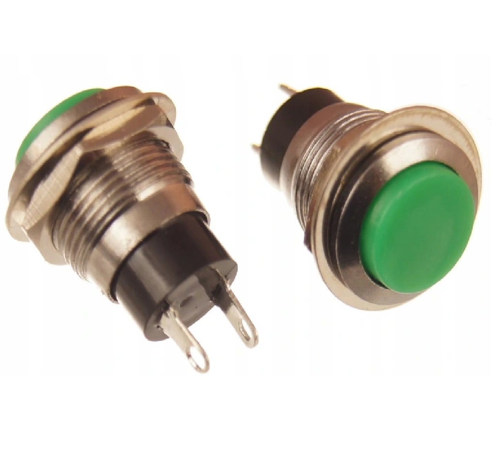 Przycisk włącznik chwilowy DS-318 zielony 250V-1A - 11328600401 - oficjalne archiwum Allegro