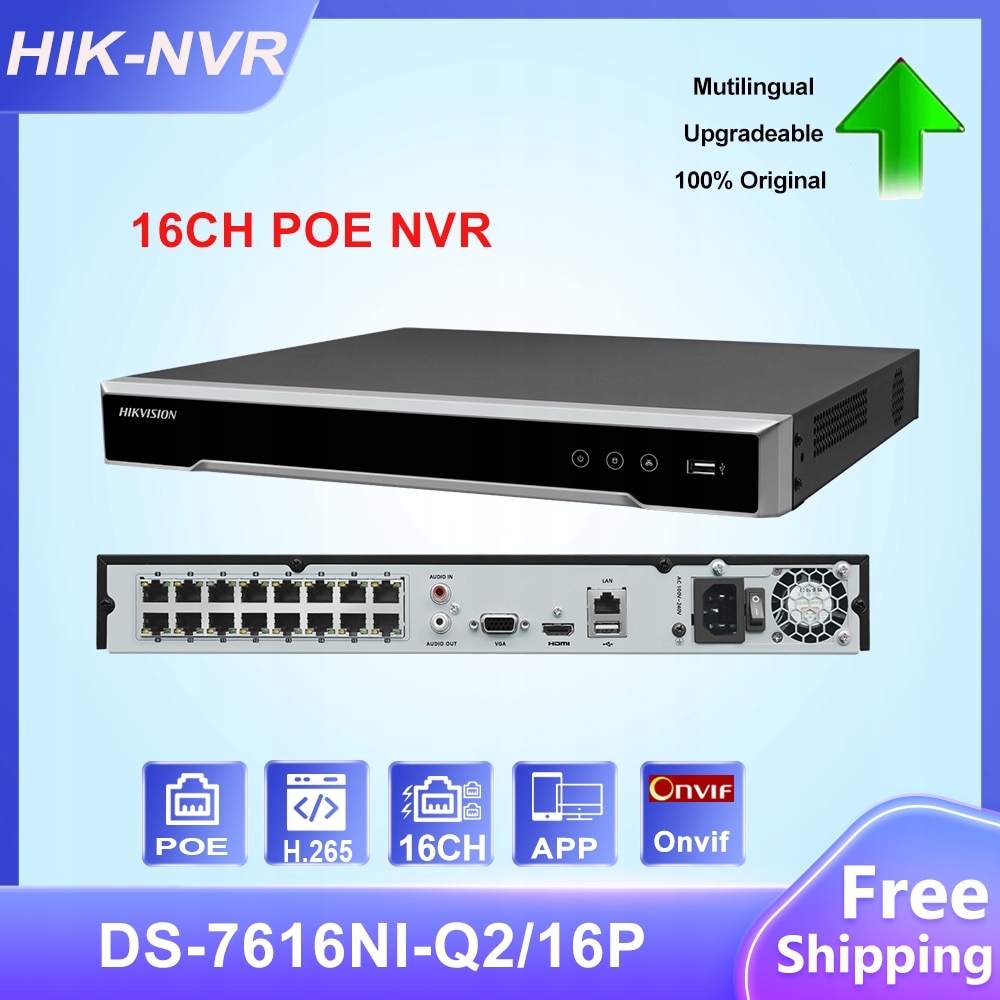 Hikvision 16CH 1U 16 PoE 4K NVR DS-7616NI-Q2/16P S - 13068796764 - oficjalne archiwum Allegro