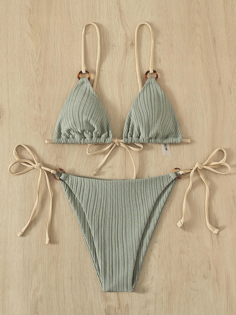 F00109 Wojskowa ZieleŃ Komplet Bikini Shein M 12492928525 Oficjalne Archiwum Allegro