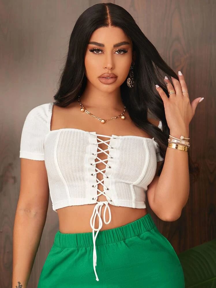 SHEIN BIAŁY TOP WIĄZANIE (XL) - 13385906730 - oficjalne archiwum Allegro