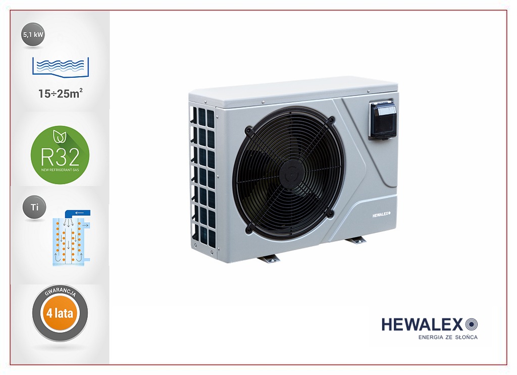HEWALEX POMPA CIEPŁA BASENOWA PCWB 5,4kW 91.10.88 - 8235394407 ...